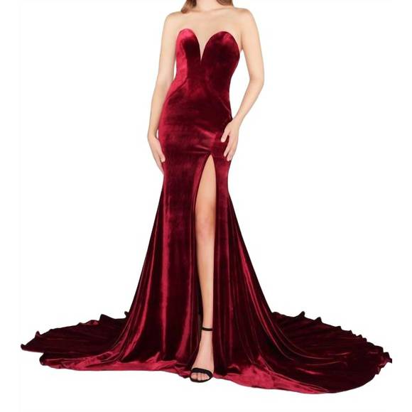 Mac Duggal | Dresses | New Mac Duggal Velvet Sweetheart Gown In ...